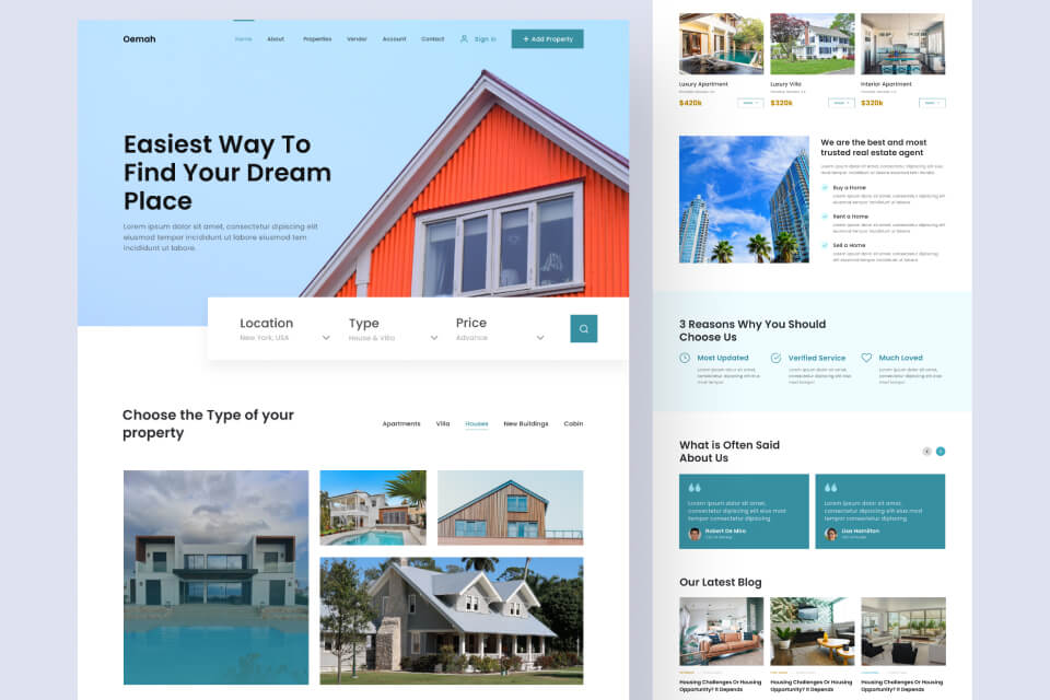 Free Download Oemah, Real Estate UI Design Template for Figma - dkonten.com