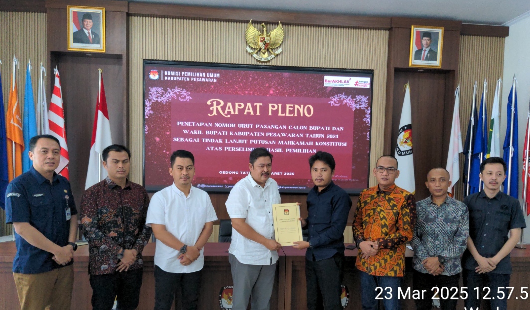 KPU Pesawaran Tetapkan Nomor Urut Pasangan Calon Untuk PSU - dkonten.com